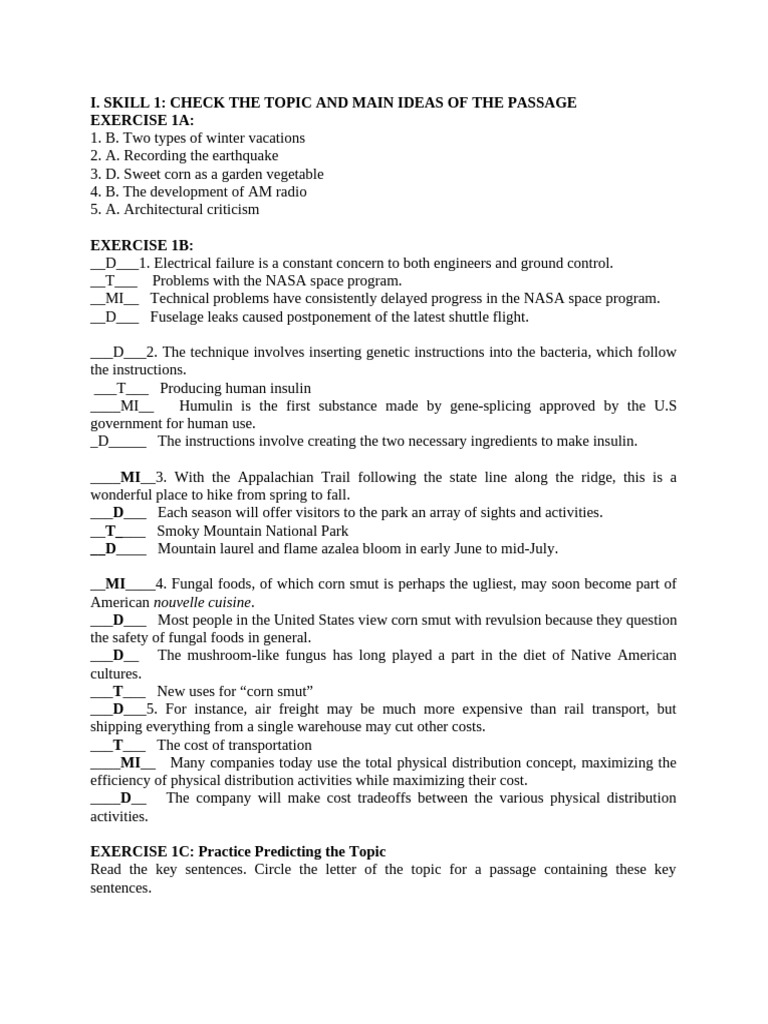 Answer Key - First 3 Skills | PDF