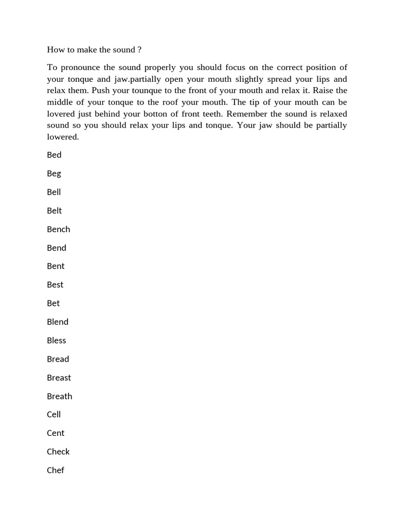 How To Make The Sound | PDF