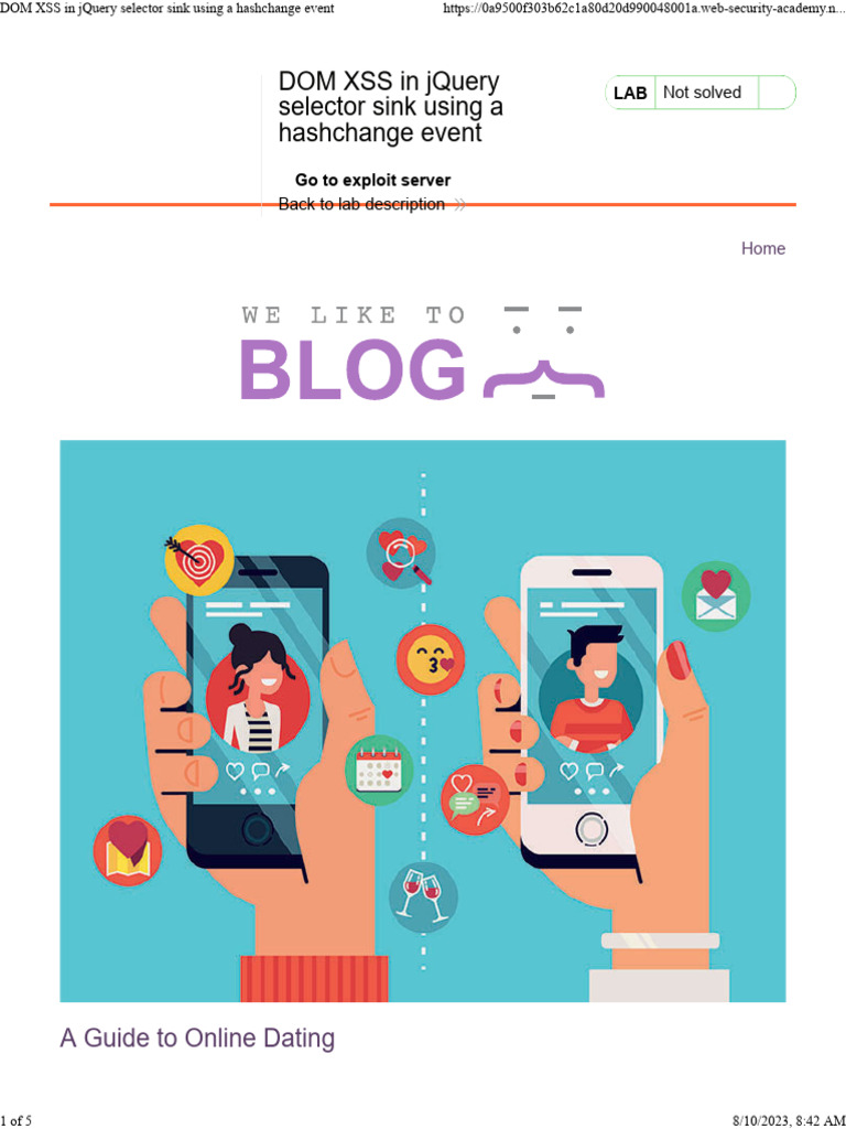 DOM XSS in Jquery Selector Sink Using A Hashchange Event | PDF