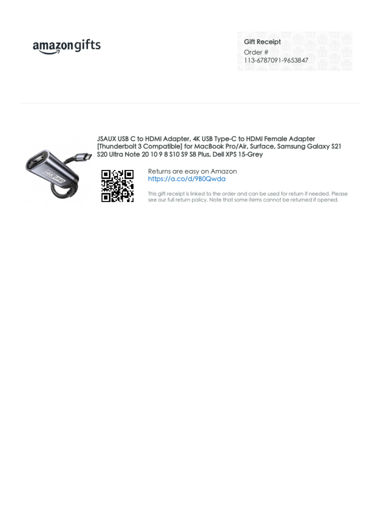 Amazon Gift Receipt | PDF