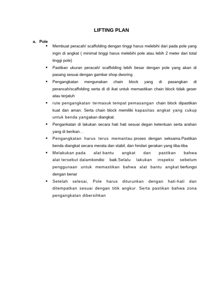 Lifting Plan | PDF