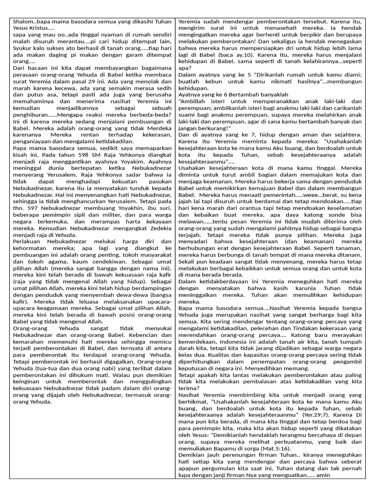 Yeremia 29 | PDF