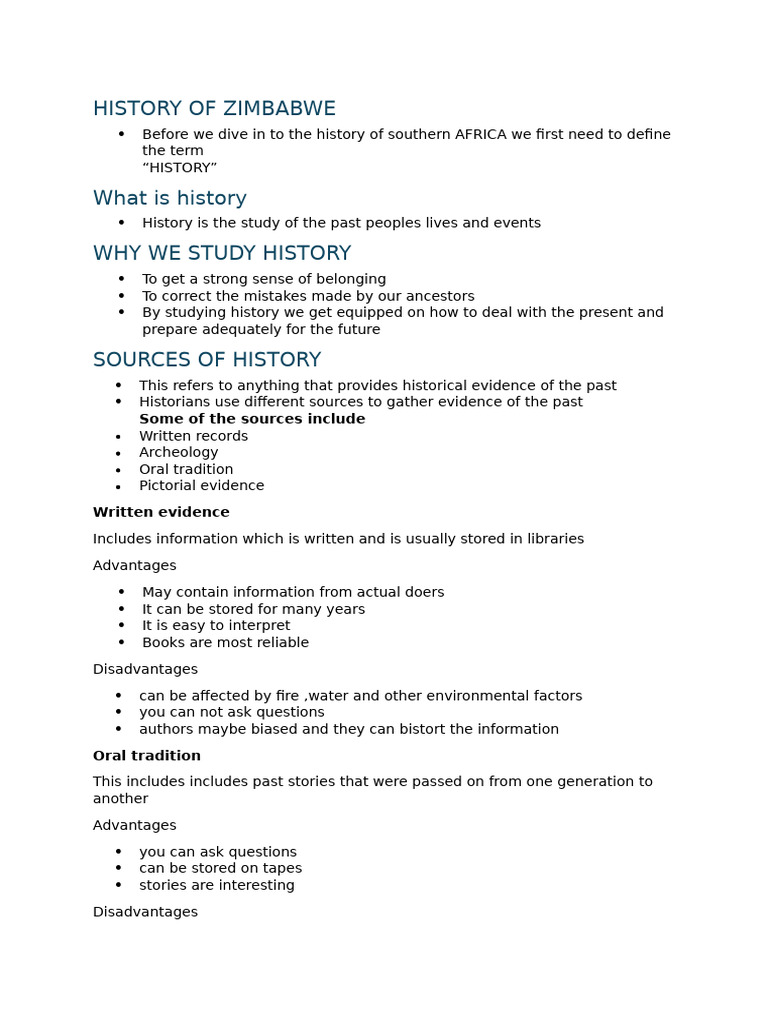History of Zimbabwe | PDF