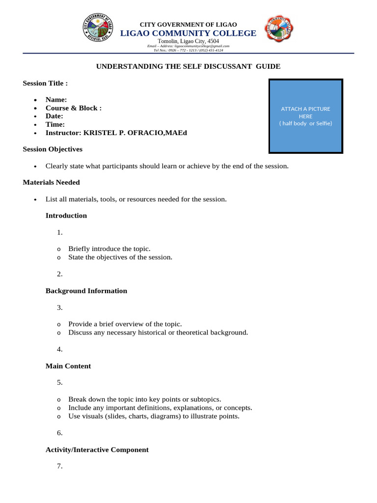 Understanding The Self Discussant Guide | PDF