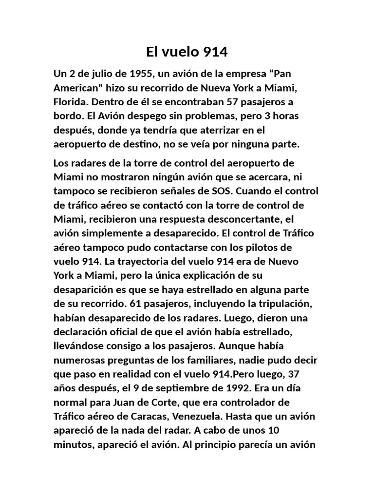 El Vuelo 914 | PDF