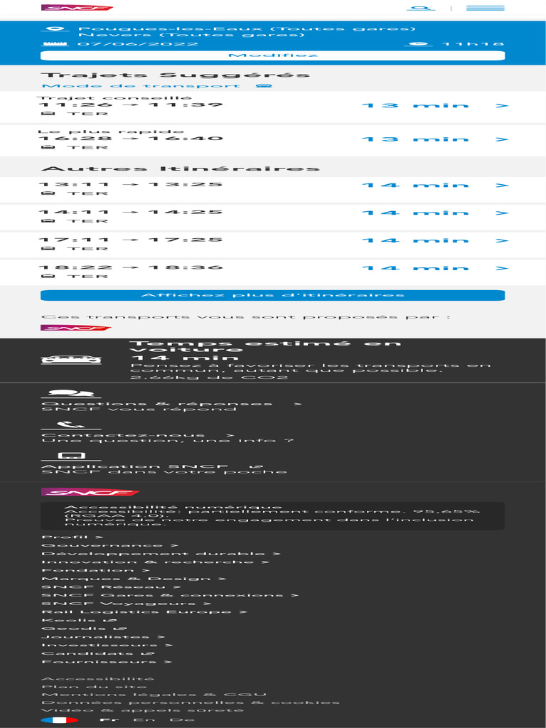 Résultats Itinéraire SNCF | PDF