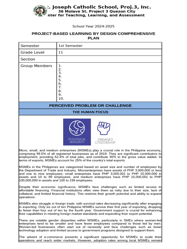 Grade 11 PBL Proposal 1 | PDF