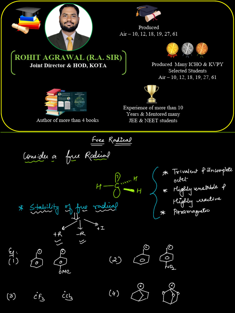 RA Sir Free Radical Questions and Theory | PDF