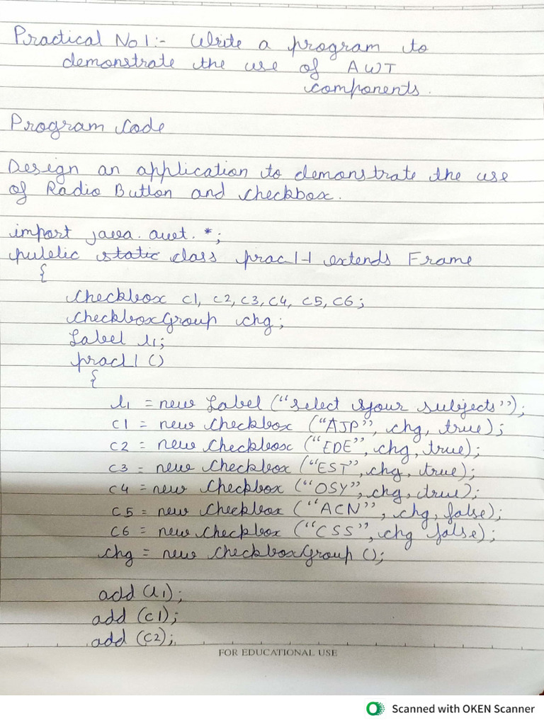 Ajp Practical 1-3 | PDF