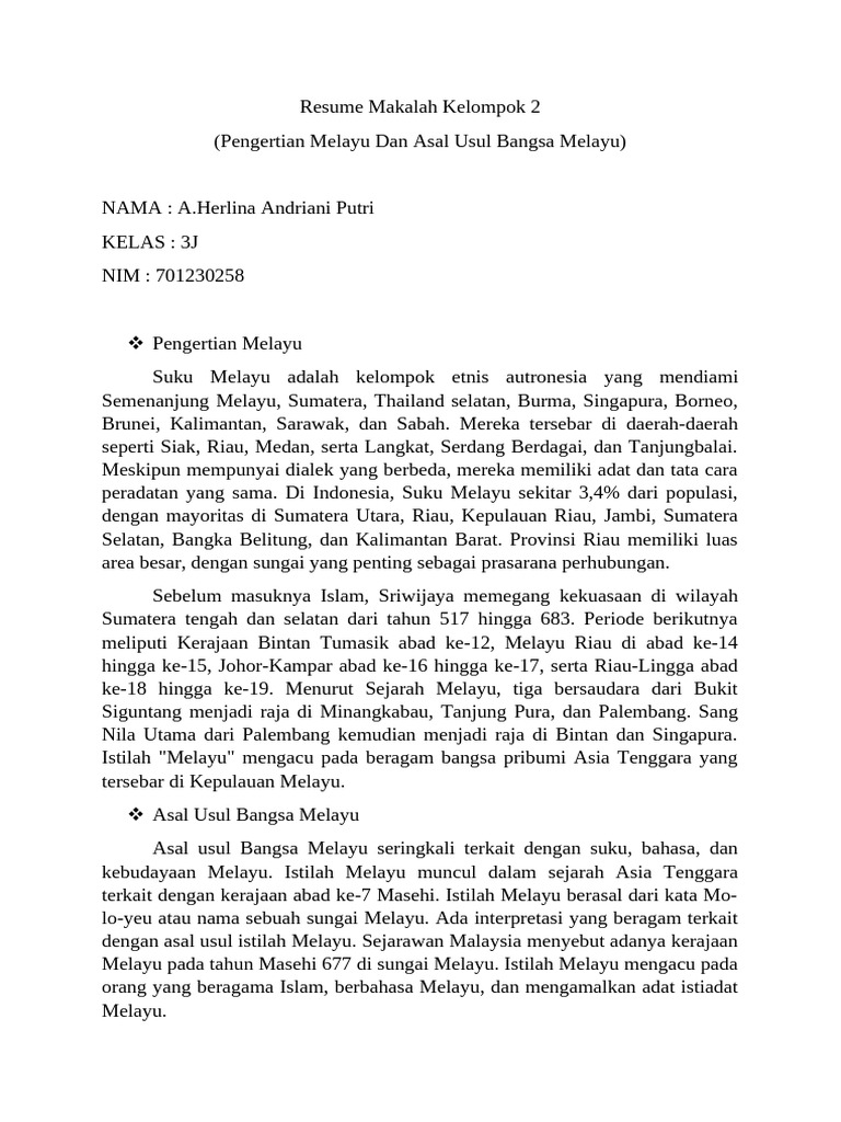 Resume MK ISLAM PERADABAN MELAYU | PDF