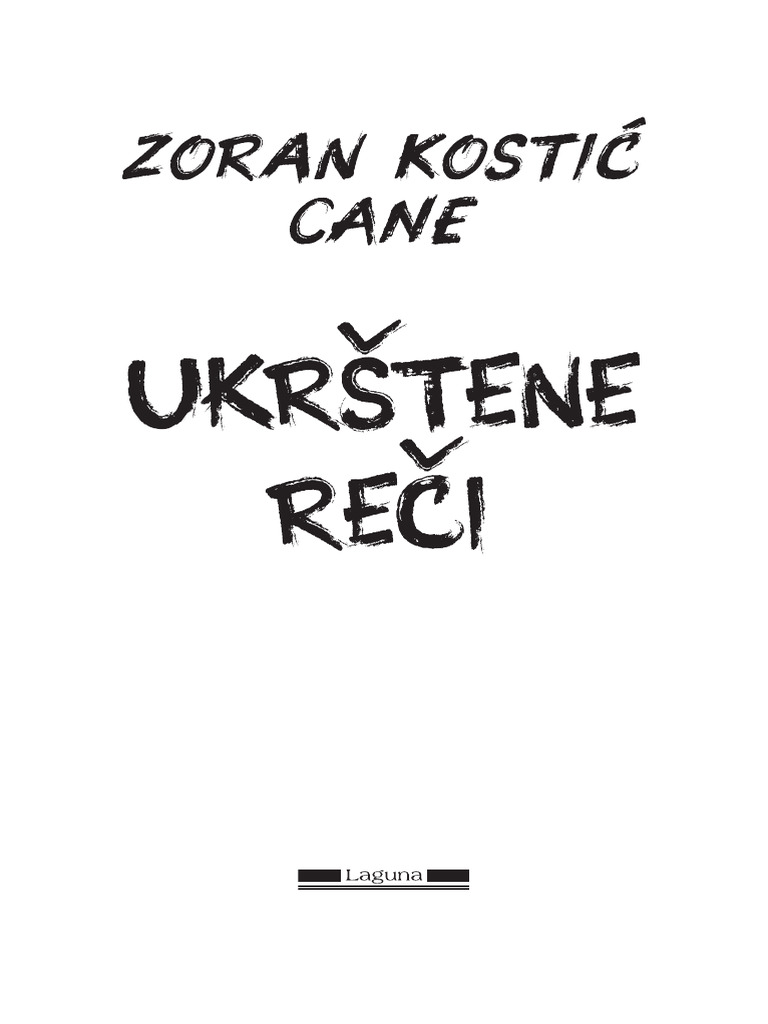 Ukrstene Reci - Zoran Kostic Cane | PDF | Musicians | Mystery, Thriller ...