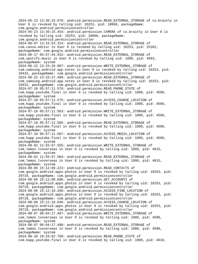 Perm Debug Info | PDF