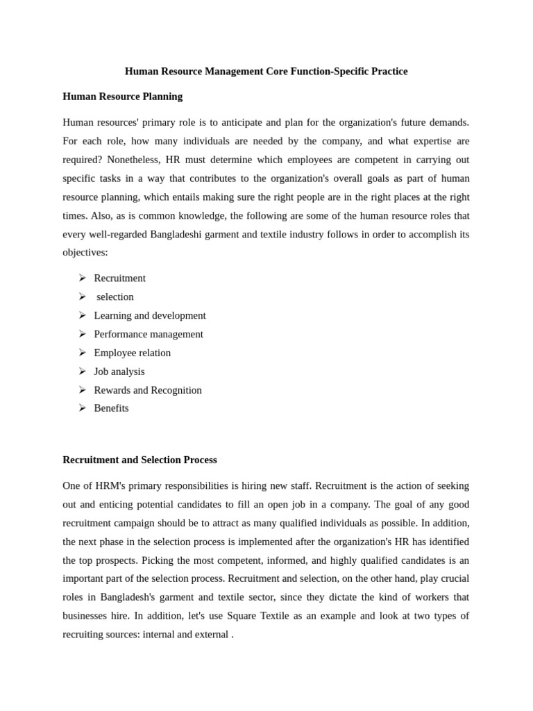 Human Resource Management Core Function | PDF