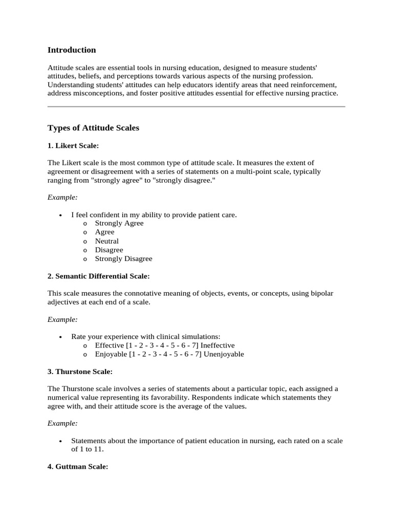 16 Attitude Scale | PDF
