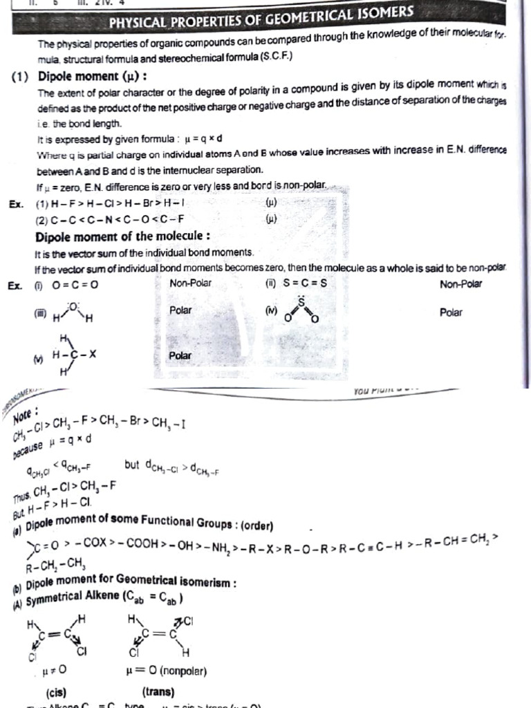 Physical Properties of Geometrical Isomers | PDF