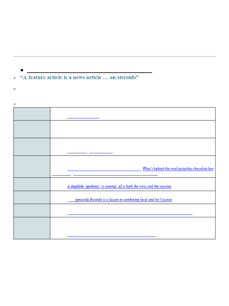 FEATURE WRITING 101 Quick Guide | PDF