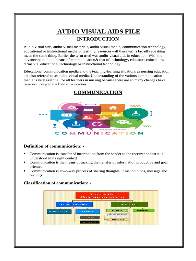 Audio Visual Aids File | PDF | Nonverbal Communication | Wellness