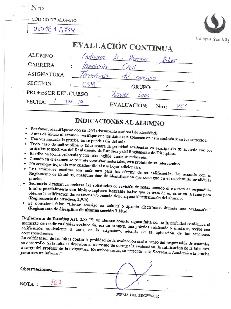 PC1 - Nota Mayor | PDF