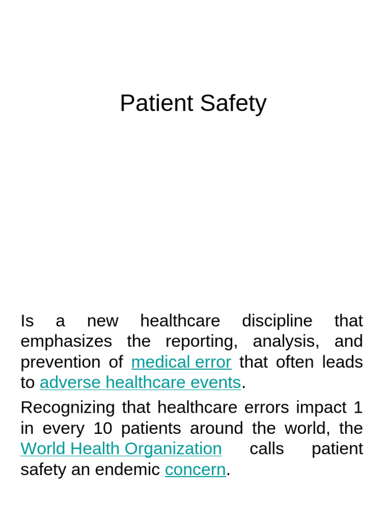 Patient Safety and Human Errors | PDF