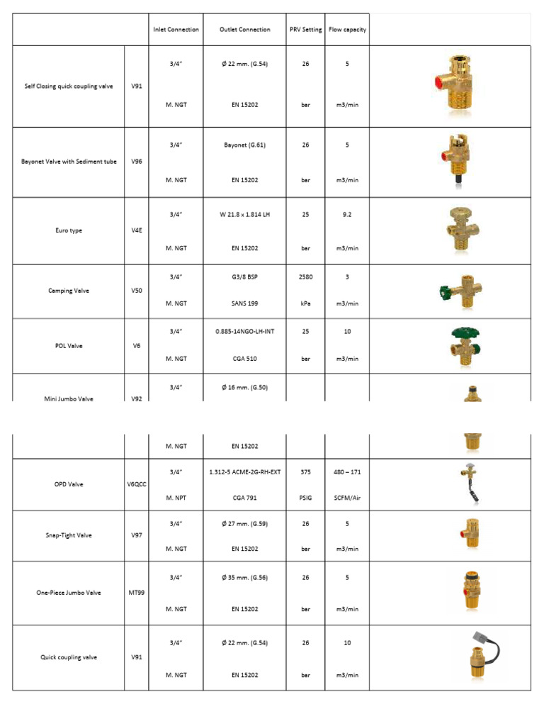 LPG Valve Types | PDF