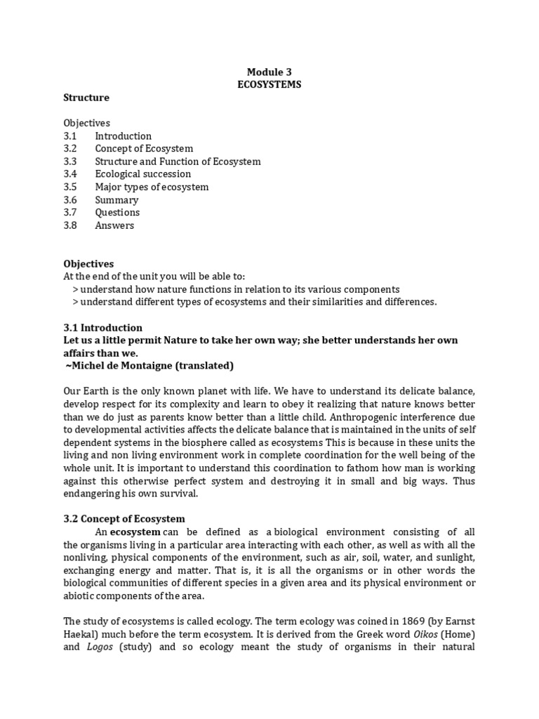 Unit 2 Ecosystem - Edited | PDF