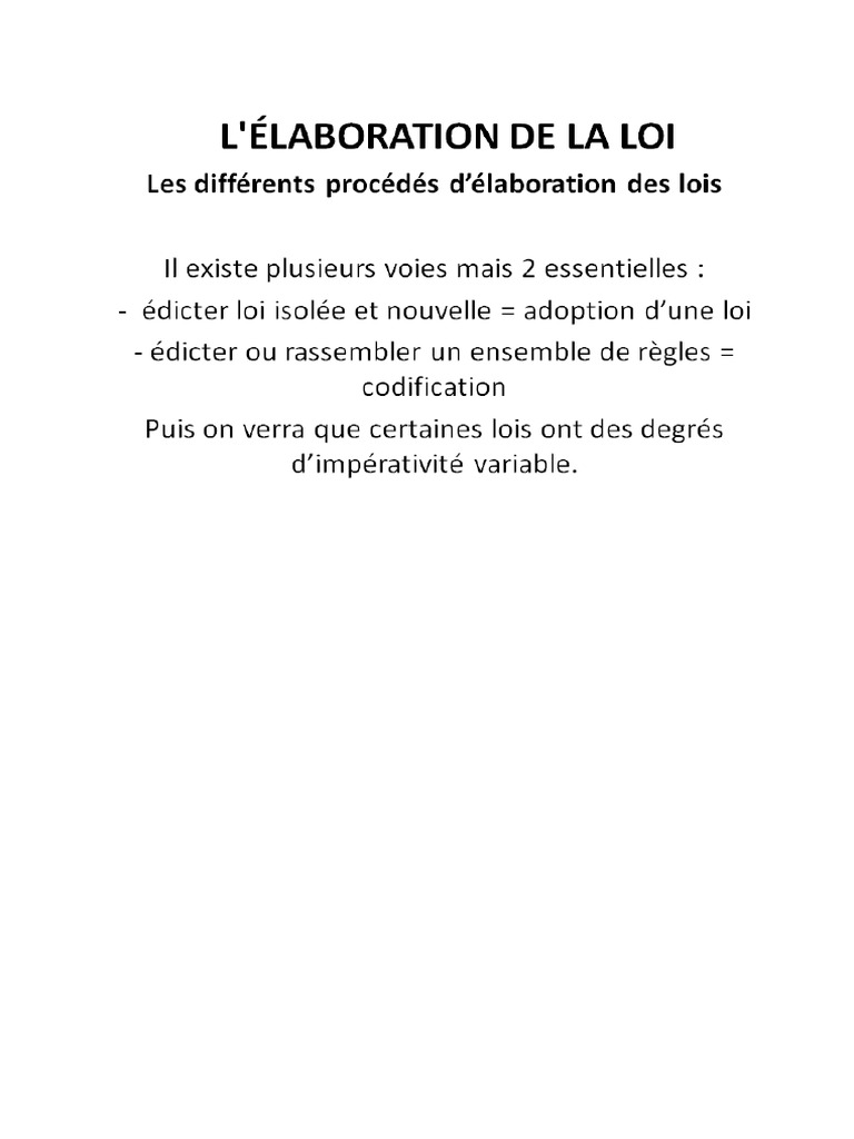 L'élaboration de La Loi | PDF