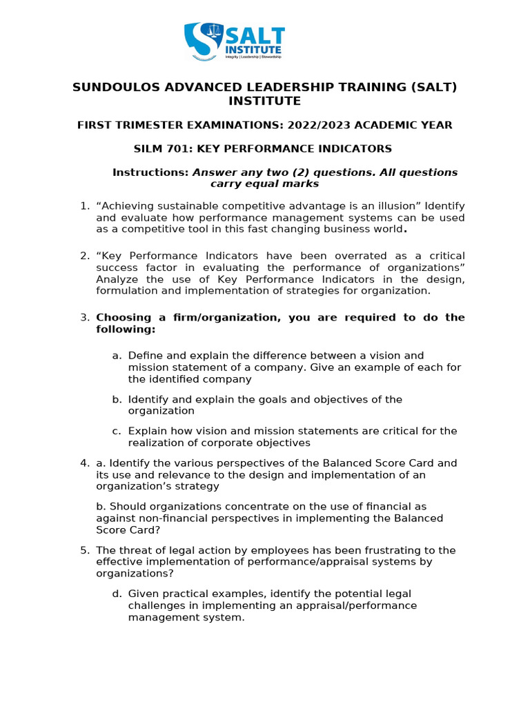 Sundoulos Advanced Leadership Training (Salt) Institute | PDF