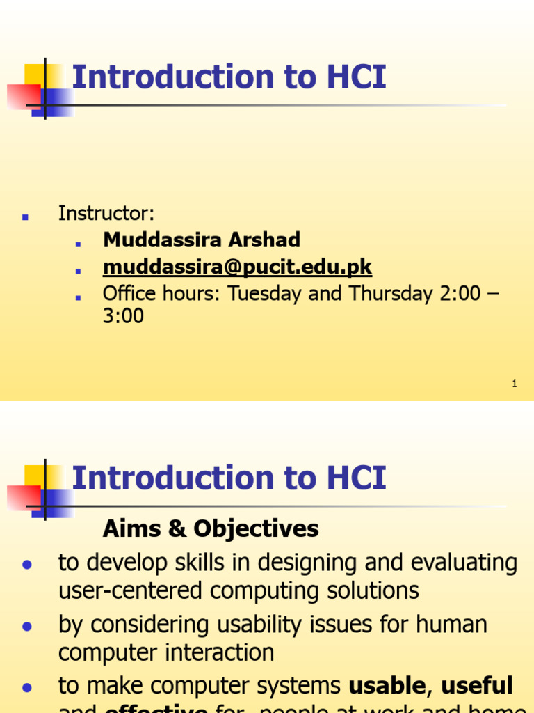 HCI Lect1 2-Introduction Usability History | PDF