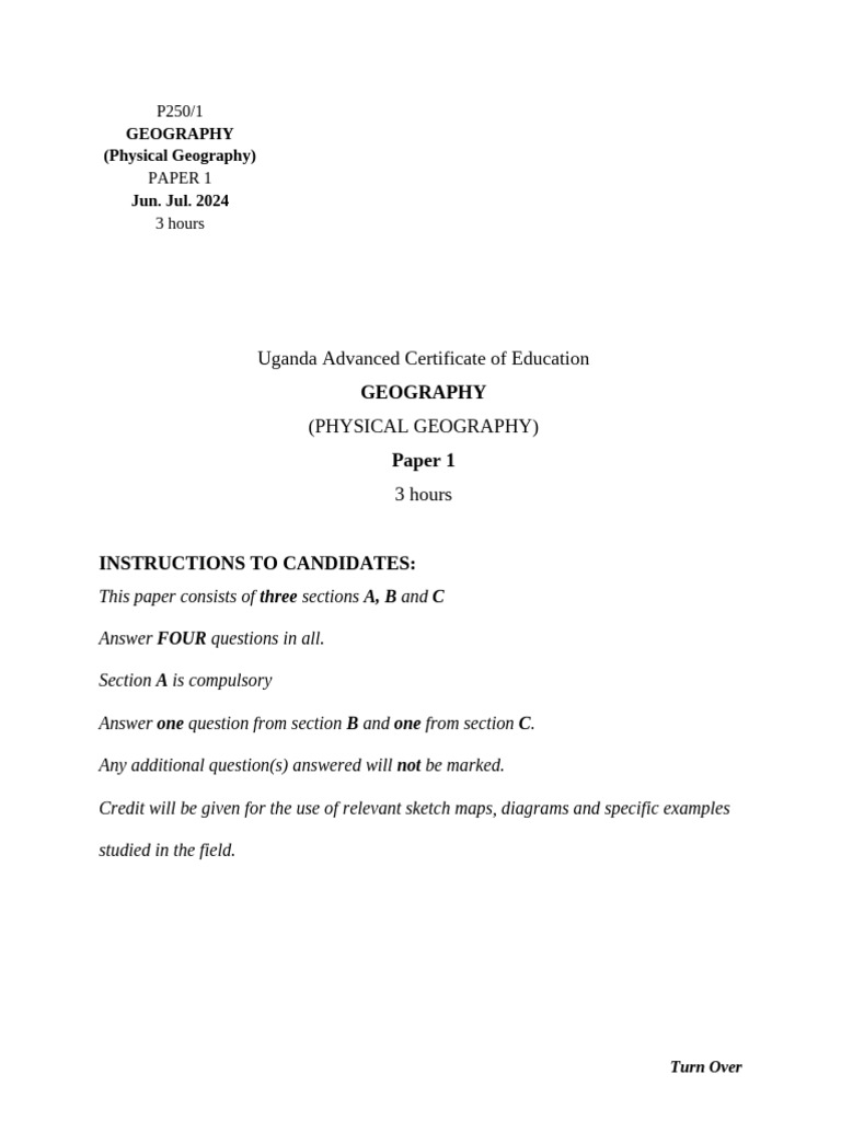 A LEVEL Geog - 1 RESOURCE | PDF