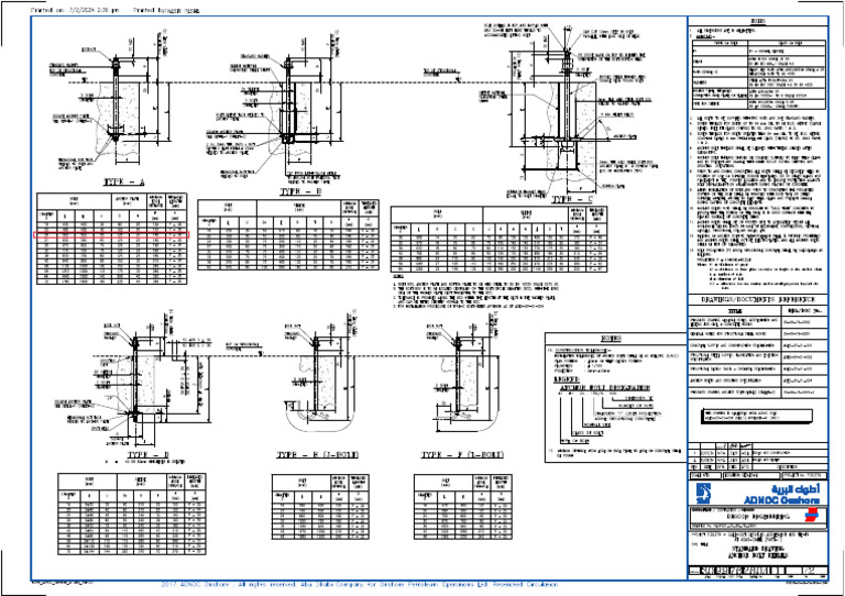 Standard Anchor Bolt Drawing | PDF