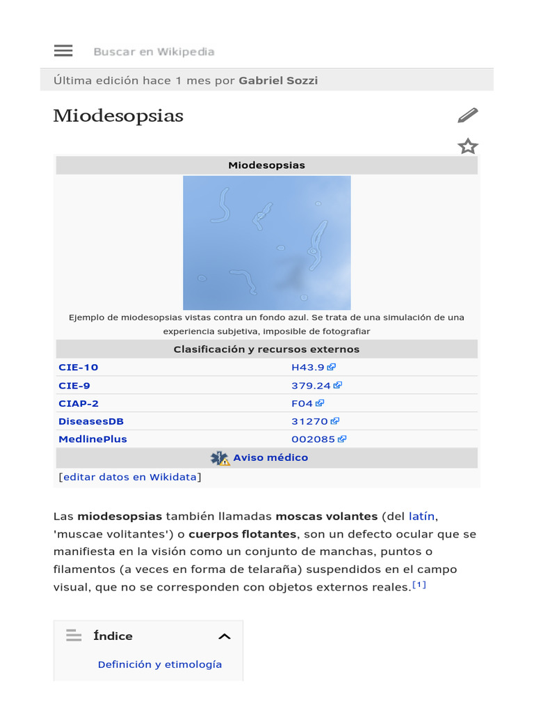 MOSCAS FLOTANTES - Miodesopsias | PDF