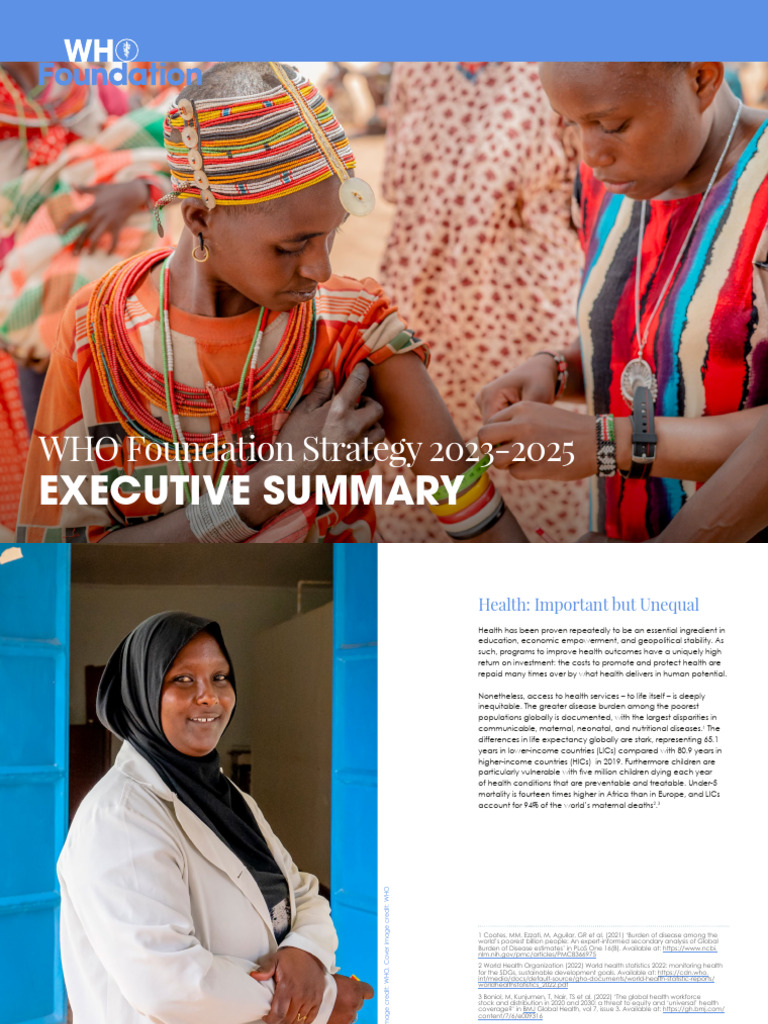 WHO Foundation Executive Summary | PDF