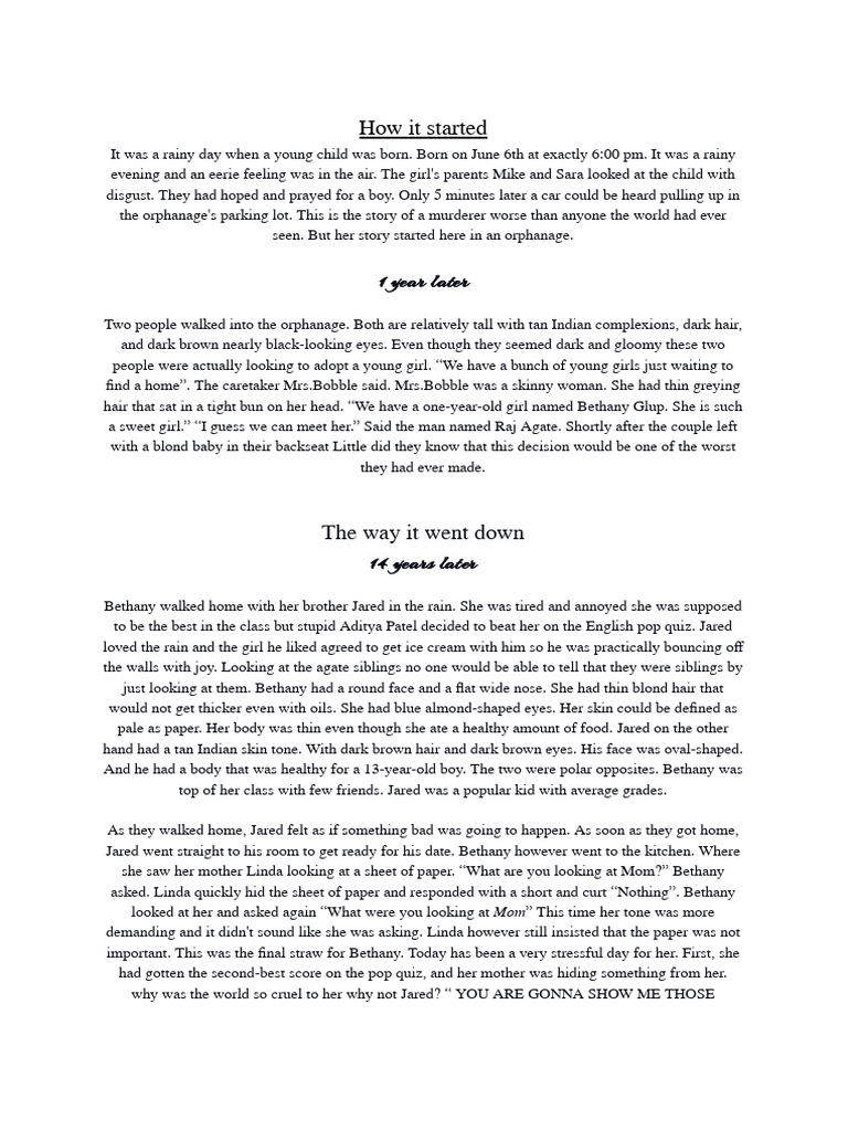 Horrible Happenings - Story | PDF