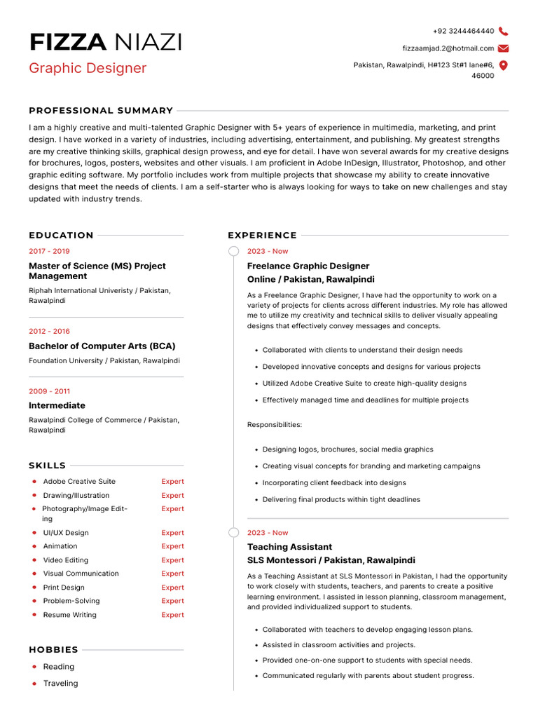 Fizza CV | PDF