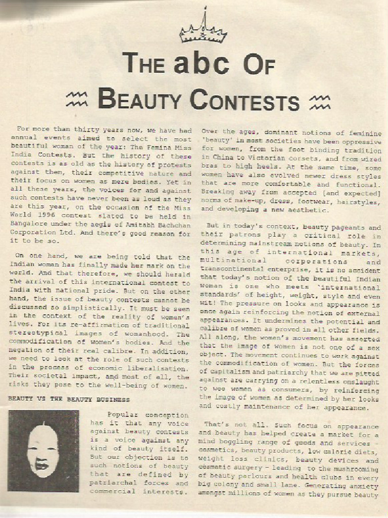 ABC of Beauty Contests by Saheli 1996 | PDF