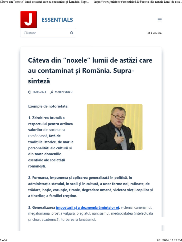Câteva Din "Noxele" Lumii de Astăzi Care Au Contaminat Și România | PDF