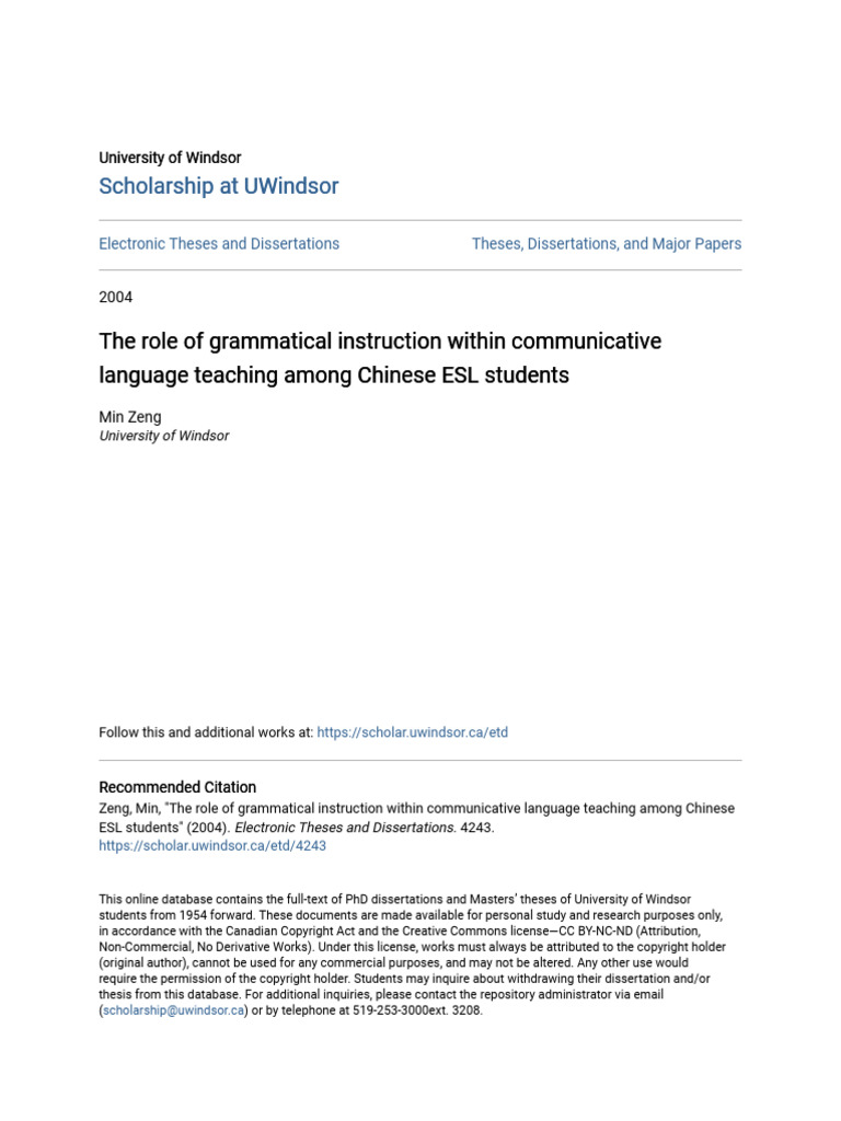 The Role of Grammatical Instruction Within Communicative Language | PDF ...
