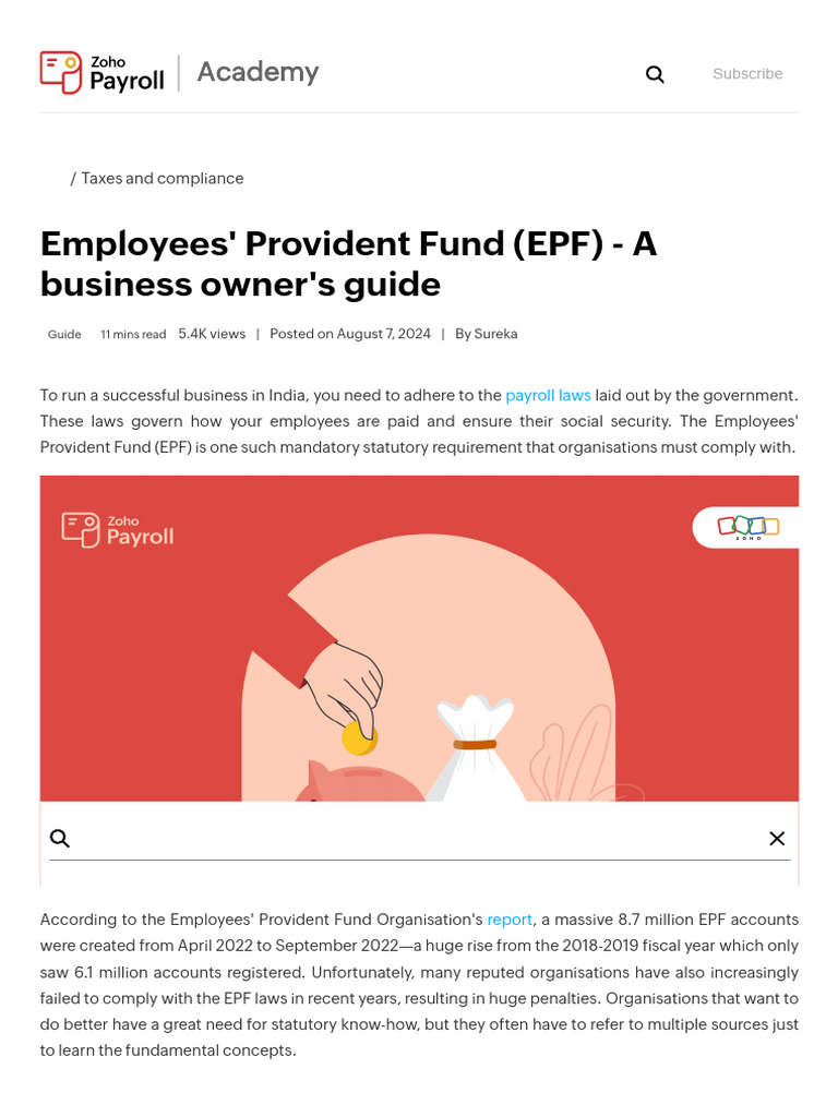 Employees' Provident Fund (EPF) - A Business Owner's Guide | PDF | Business