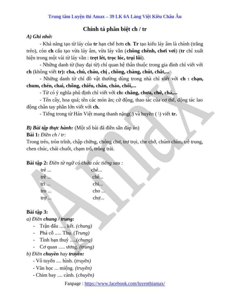 b41 Chinh Ta Phan Biet CH TR | PDF