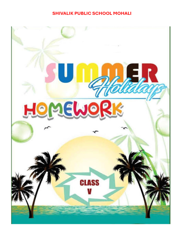 Class 5 Holiday Homework 2024-25 (Updated) | PDF