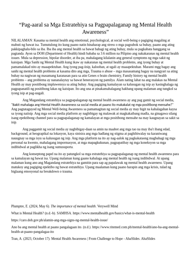 Konseptong Papel Ni Cjay | PDF