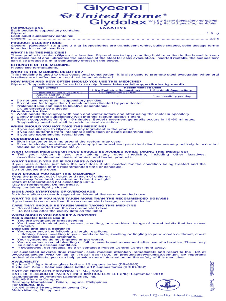 United Home Glydolax PIL | PDF