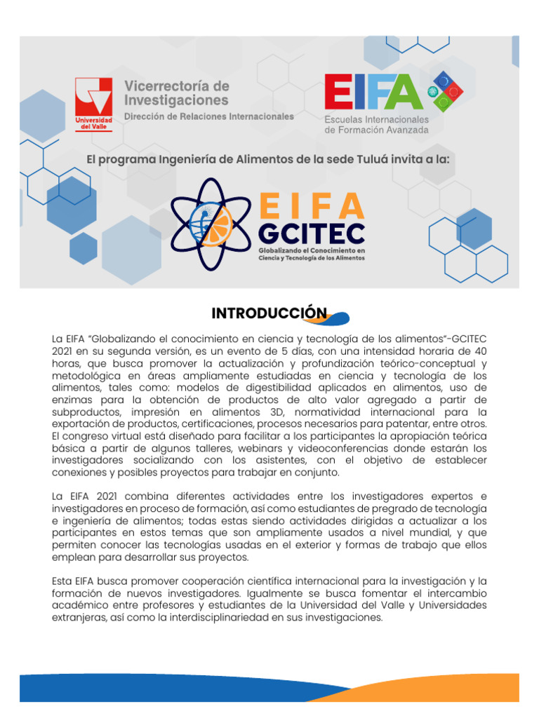 Programación EIFA VIRTUAL 2021 | PDF