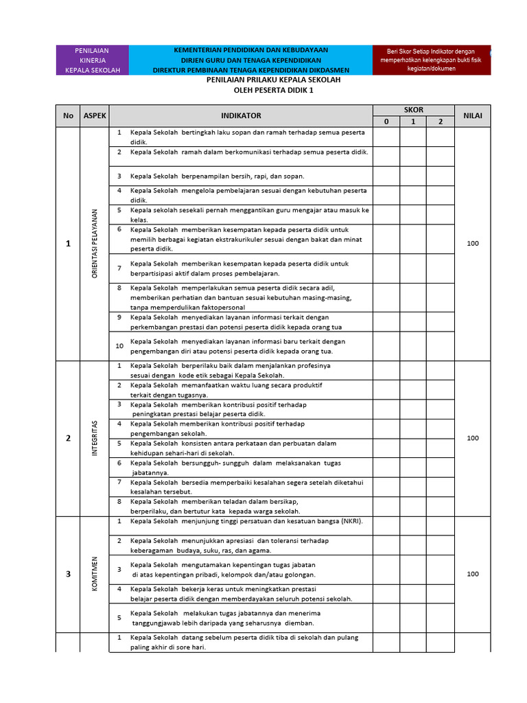 Instrumen Peserta Didik Aplikasi PKKS SMP 2022-1 | PDF