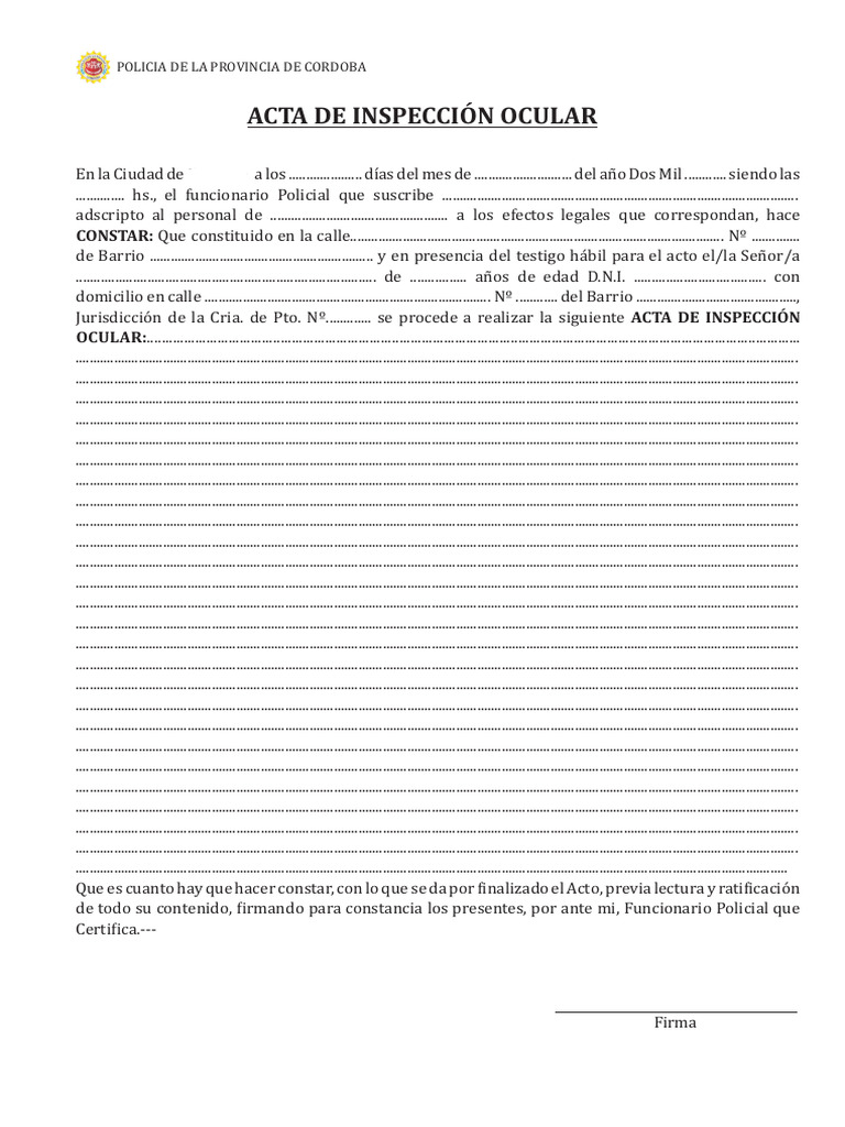 Acta de Inspeccion Ocular | PDF