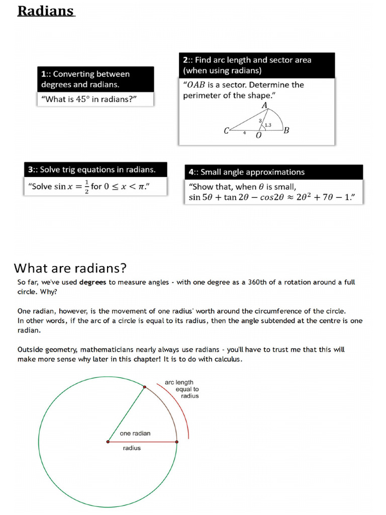 Chapter 5 - Radians (P2) | PDF