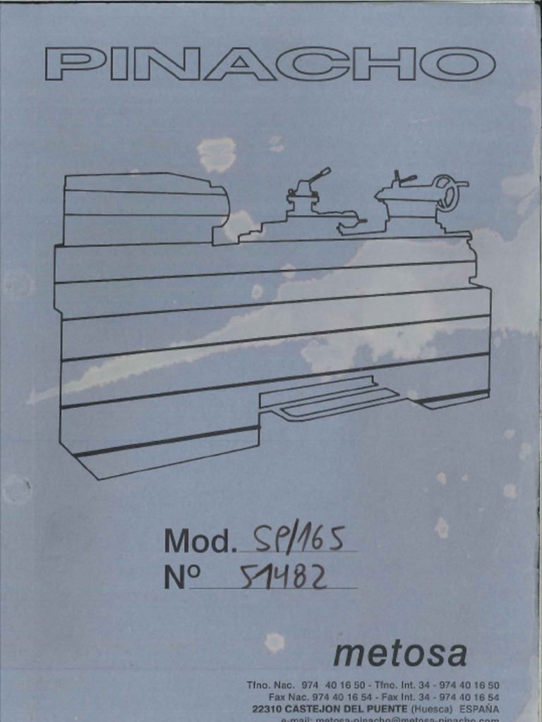 Torno Pinacho SP 165 #51482 | PDF