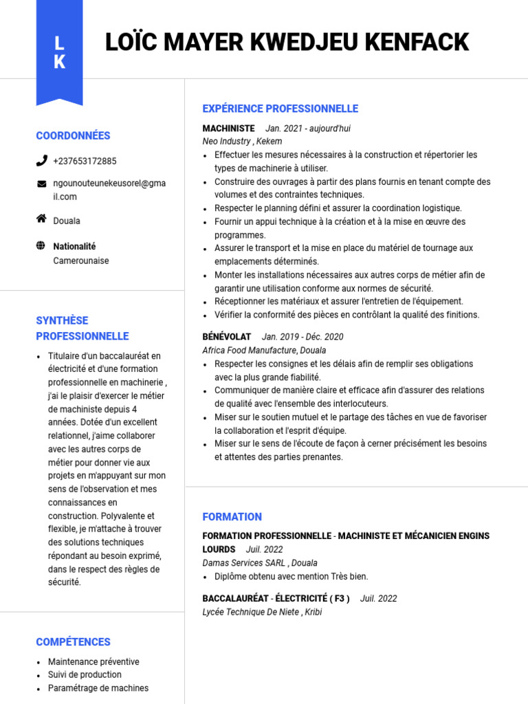 Kenfack CV | PDF