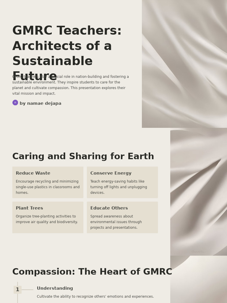GMRC Teachers Architects of A Sustainable Future | PDF