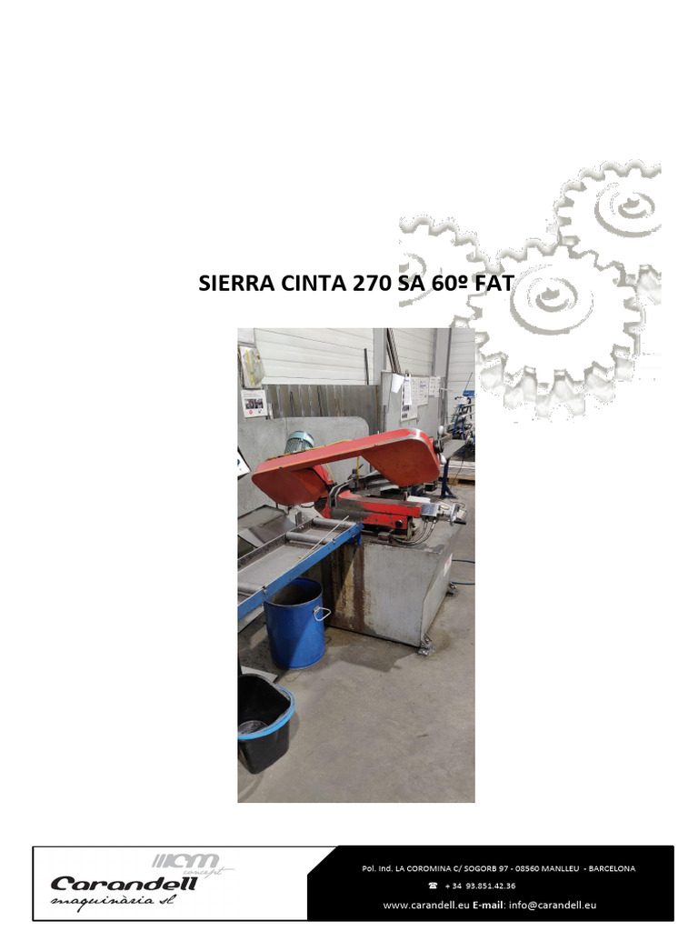 Sierra de Cinta FAT Mod. 270 S.A. (4 Págs) | PDF